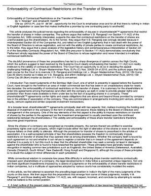 Fillable Online Enforceability of Contractual Restrictions on the ...
