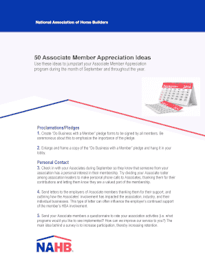 Fillable Online 50 Associate Member Appreciation Ideas Fax Email Print ...