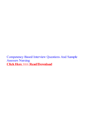 Fillable Online Competency Based Interview Questions And Fax Email Print - pdfFiller