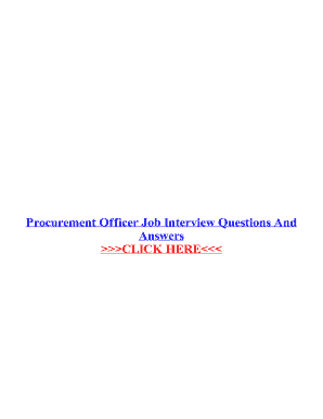 Fillable Online Procurement Officer Job Interview Questions Fax Email ...