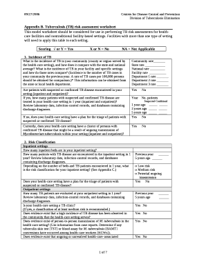 Tuberculosis (TB) risk assessment worksheet Doc Template | pdfFiller