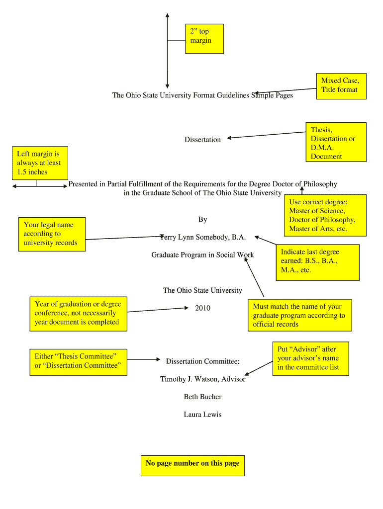 Fillable Online The Ohio State University Format Guidelines Sample ...