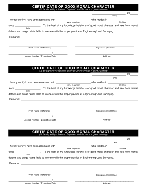Fillable Online CERTIFICATE OF GOOD MORAL CHARACTER Fax Email Print ...