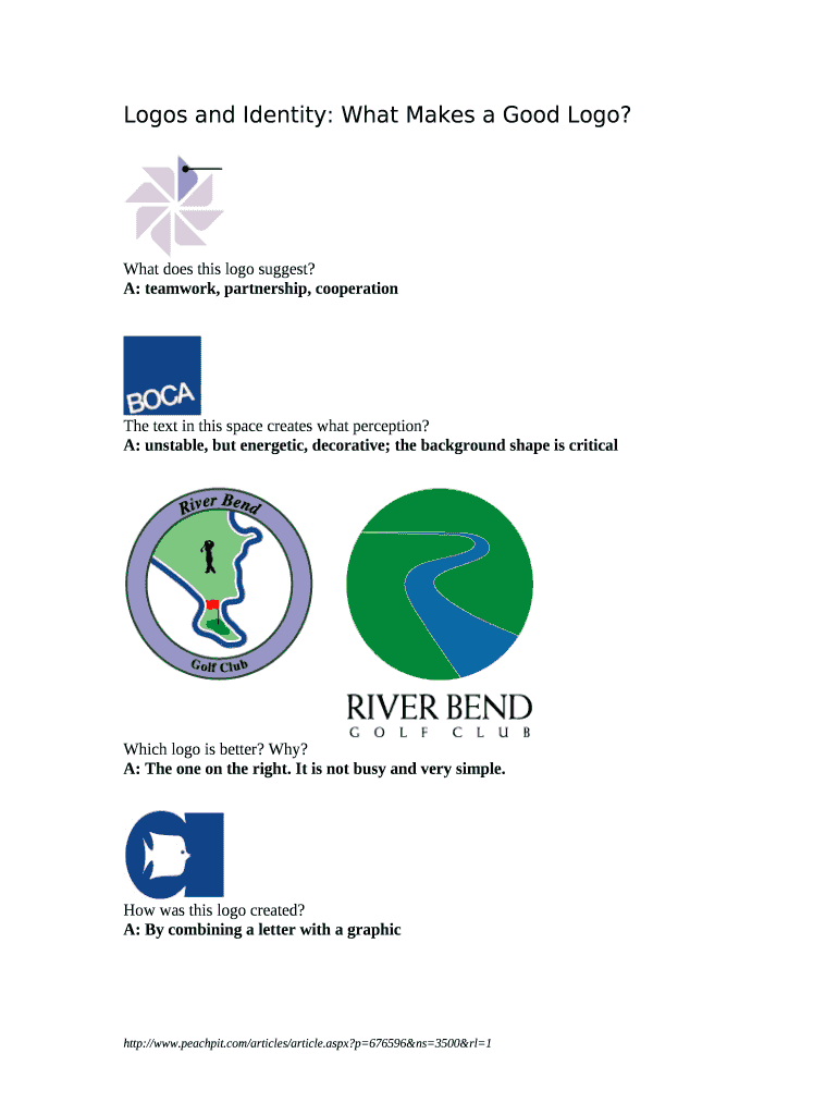 Logos and Identity: What Makes a Good Logo Doc Template | pdfFiller