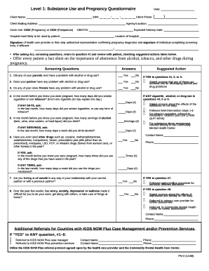 Level 1: Substance Use and Pregnancy QuestionnaireDate: Doc Template ...