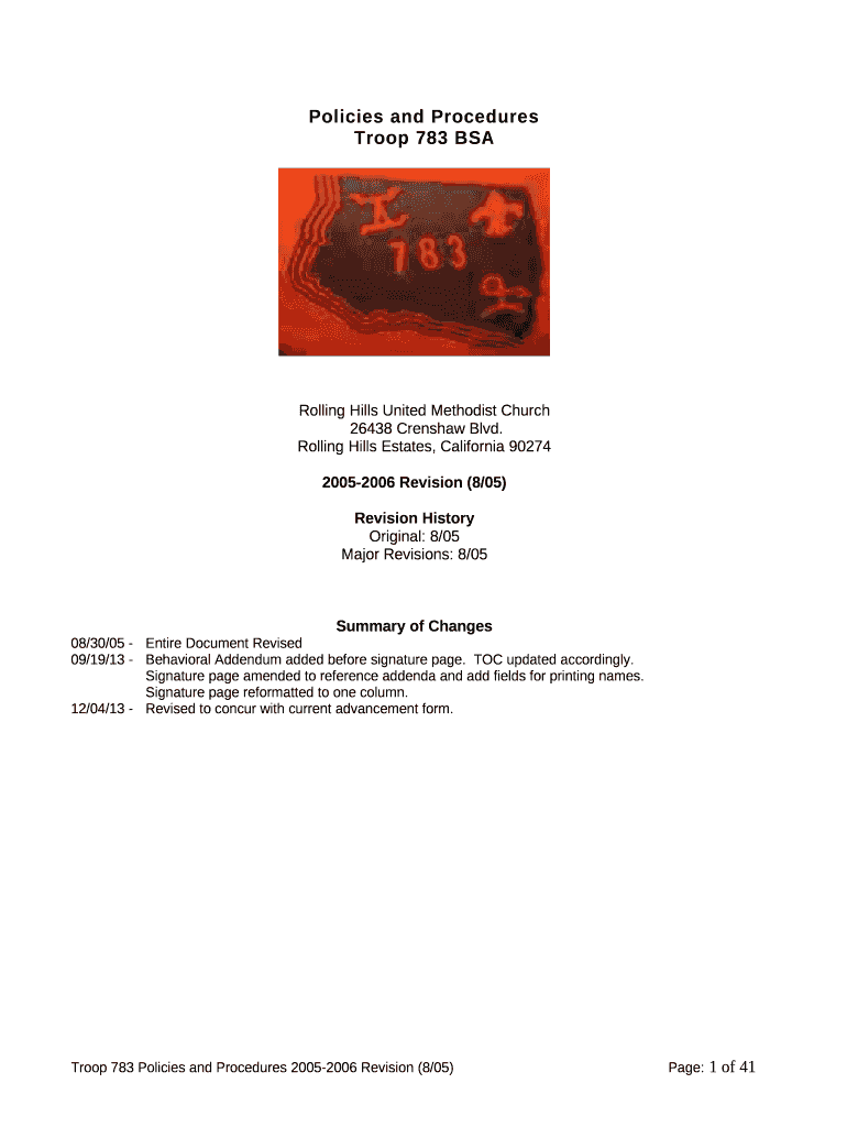 Troop 783 BSA Doc Template | pdfFiller