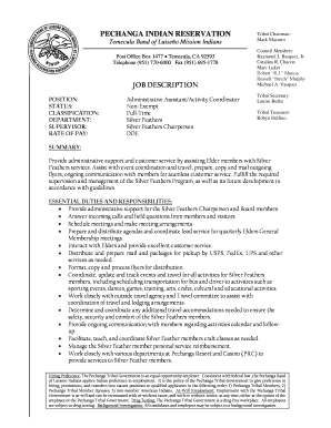 Fillable Online PECHANGA INDIAN RESERVATION Fax Email Print - pdfFiller