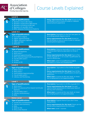 Fillable Online Course Levels Explained Fax Email Print - pdfFiller
