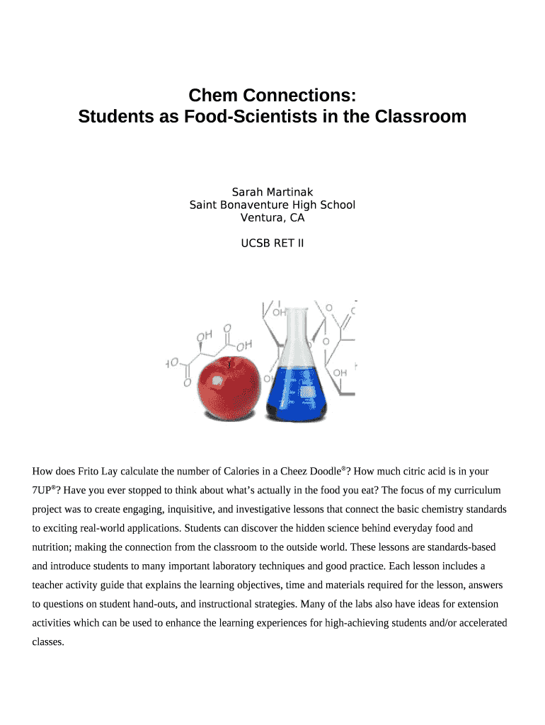 Chem Connections: Doc Template | pdfFiller