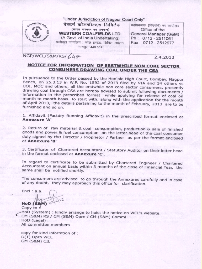 Fillable Online 100/- duly notarised by Public Notary or Fax Email ...