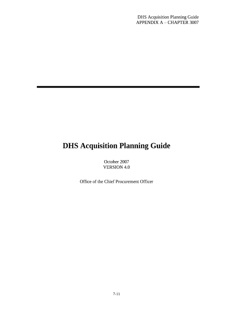 DHS Acquisition Planning Guide Doc Template | pdfFiller