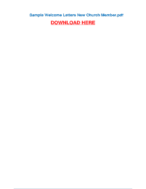 Fillable Online Sample Welcome Letters New Church Member Fax Email ...