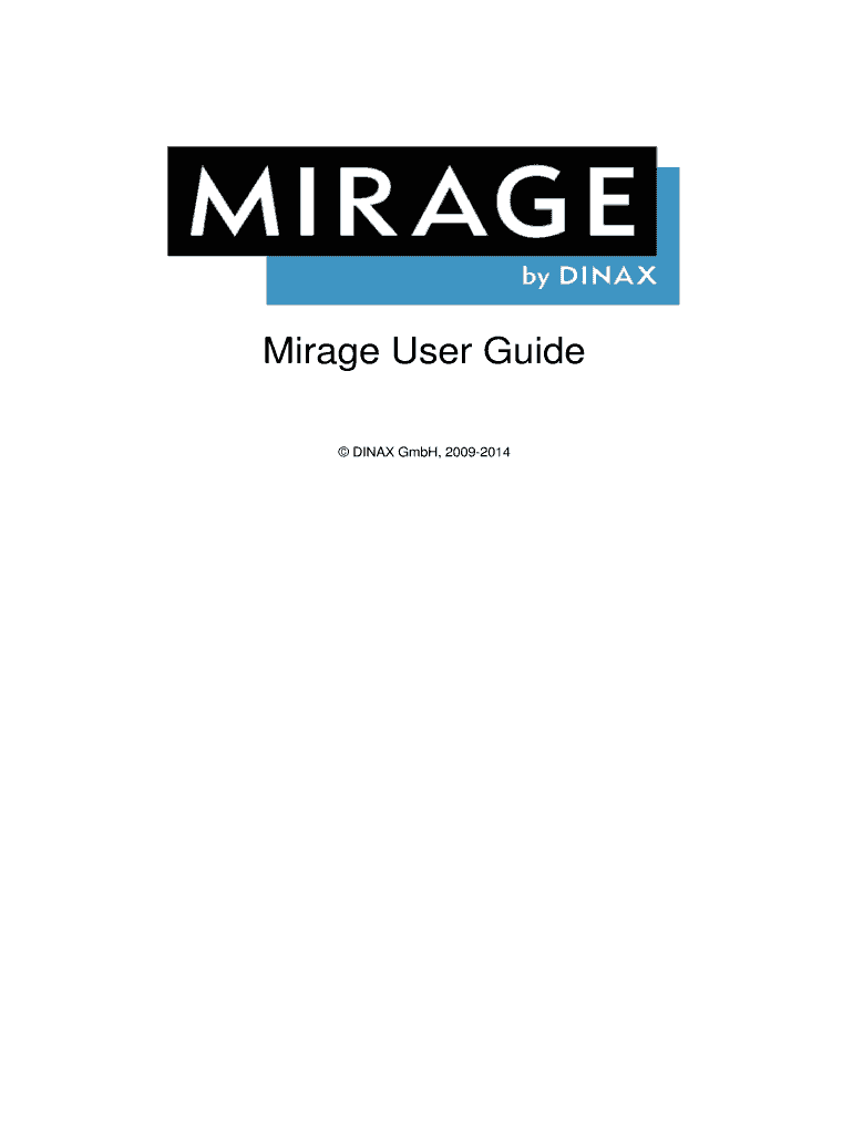 Fillable Online Mirage User Guide Fax Email Print - pdfFiller