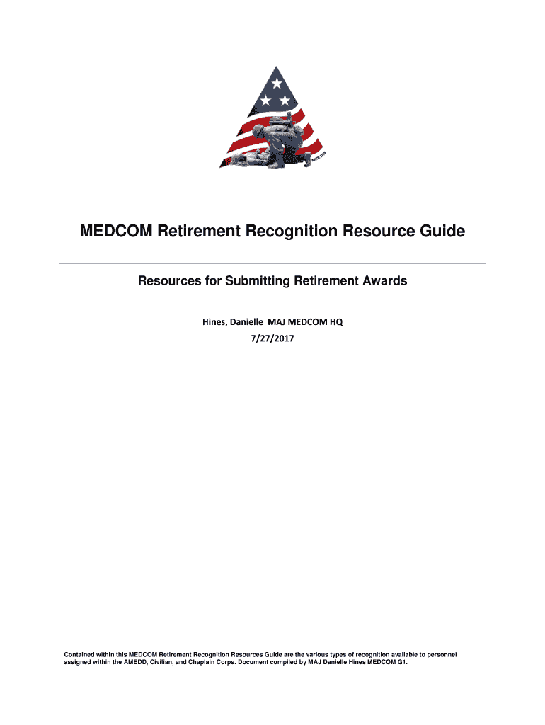 Fillable Online MEDCOM Retirement Recognition Resource Guide Fax Email ...
