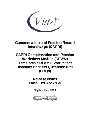 Templates and AMIE Worksheet Disability Benefits Questionnaires (DBQs ...