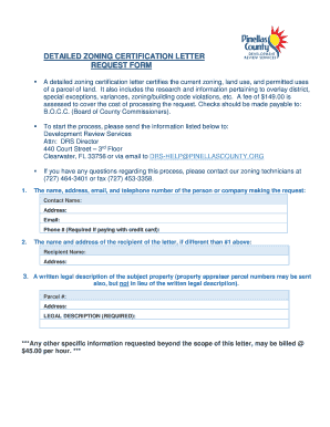 Fillable Online DETAILED ZONING CERTIFICATION LETTER Fax Email Print ...