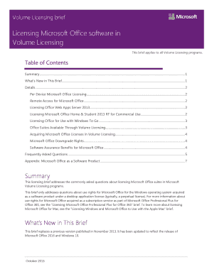 Fillable Online This brief applies to all Volume Licensing programs Fax ...