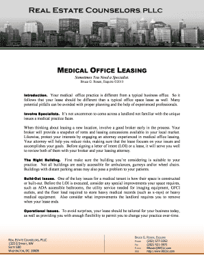 Fillable Online MEDICAL OFFICE LEASING Fax Email Print - pdfFiller