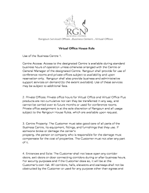 Fillable Online Virtual Office House Rule Fax Email Print - pdfFiller