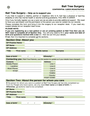 Fillable Online CONFIDENTIAL CARER REGISTRATION Fax Email Print - pdfFiller