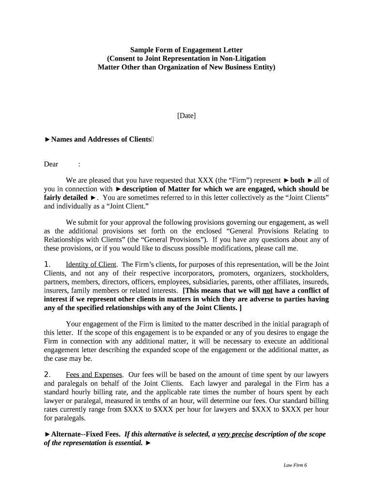 Sample of Engagement Letter Doc Template | pdfFiller