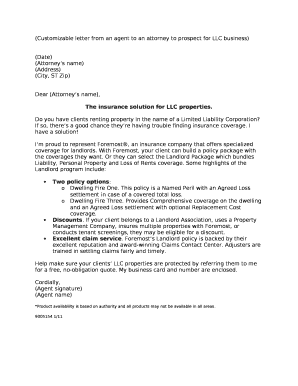 (Customizable letter from an agent to an attorney to prospect for LLC ...