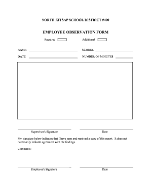 Fillable Online EMPLOYEE OBSERVATION FORM Fax Email Print - pdfFiller