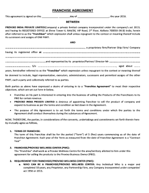 Fillable Online This agreement is signed on this day of , the year 2016 ...