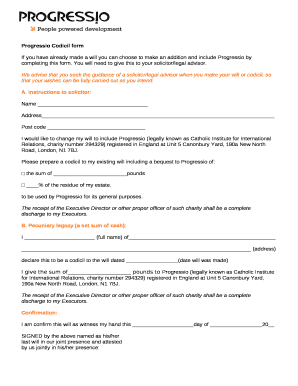 Progressio Codicil Doc Template | pdfFiller