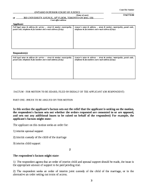 (Name of court)FACTUM Doc Template | pdfFiller