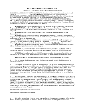 DECLARATION OF COVENANTS FOR Doc Template | pdfFiller