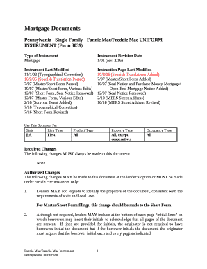 Pennsylvania - Single Family - Fannie Mae/Freddie Mac UNI INSTRUMENT ...