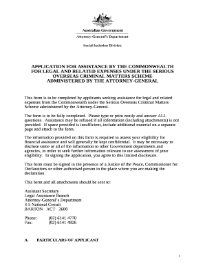 APPLICATION FOR ASSISTANCE BY THE COMMONWEALTH Doc Template | pdfFiller