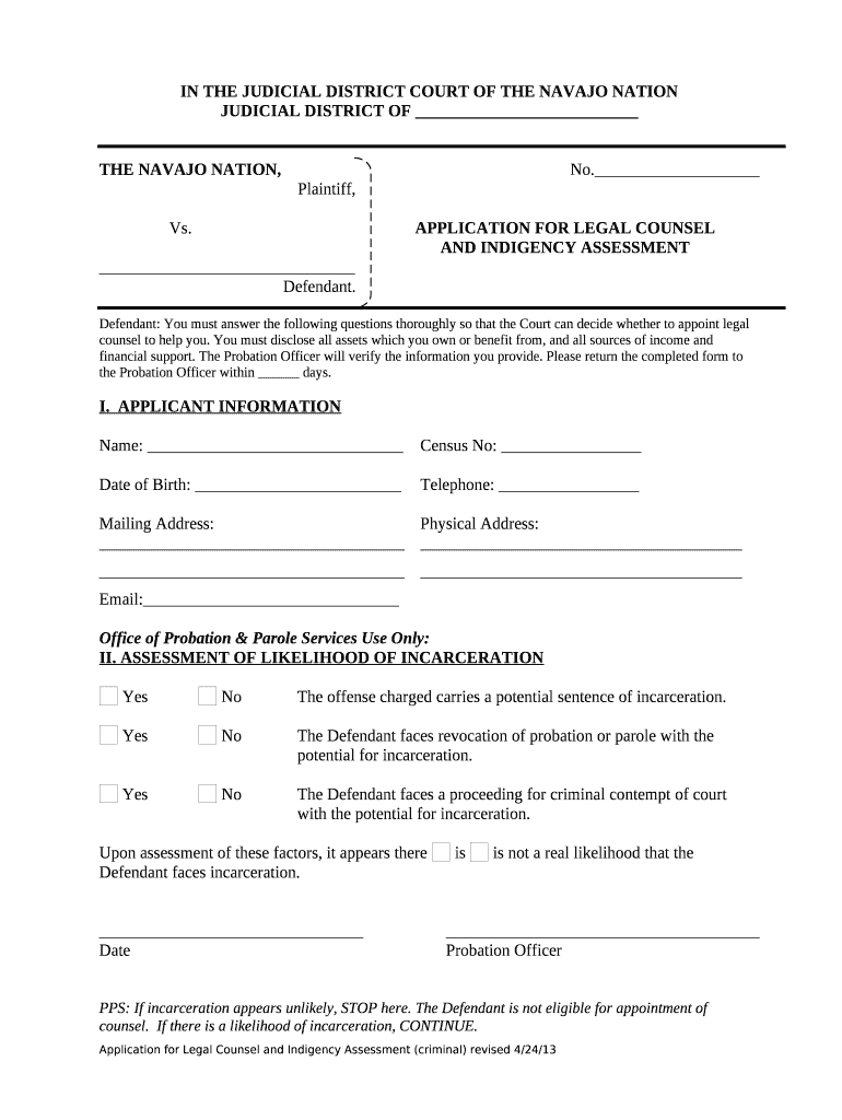 APPLICATION FOR LEGAL COUNSEL Doc Template | pdfFiller