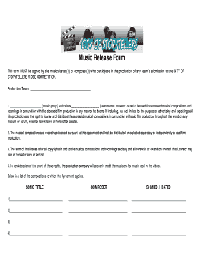 Fillable Online This form MUST be signed by the musical artist(s) or ...