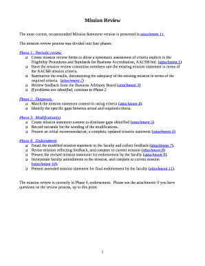 Mission Review Doc Template | pdfFiller