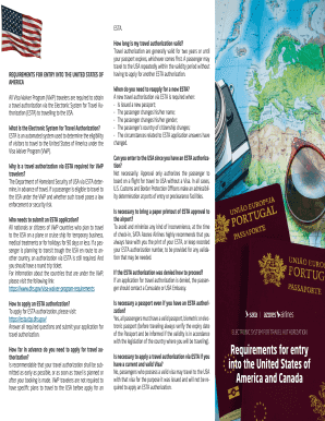 Fillable Online REQUIREMENTS FOR ENTRY INTO THE UNITED STATES OF Fax ...