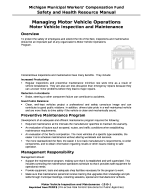 Managing Motor Vehicle Operations Doc Template | pdfFiller