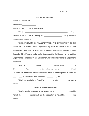 ACT OF CORRECTION Doc Template | pdfFiller