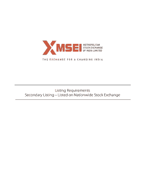Fillable Online Secondary Listing Listed on Nationwide Stock Exchange ...