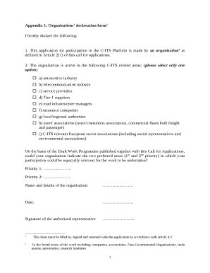 Appendix 1: Organisations' declaration 1 - ec europa Doc Template ...