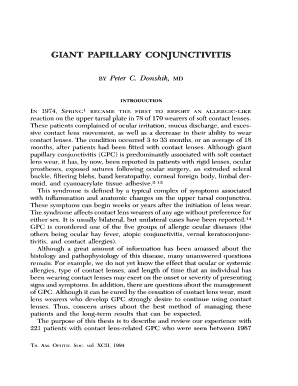 Fillable Online GIANT PAPILLARY CONJUNCTIVITIS Fax Email Print - pdfFiller