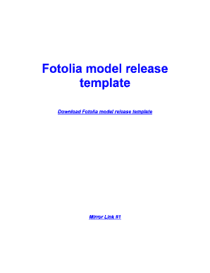 Fillable Online Fotolia model release template Fax Email Print - pdfFiller