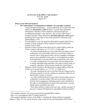 Fillable Online An Overview of the DMCA Safe Harbors Fax Email Print ...