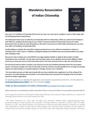 Fillable Online Mandatory Renunciation Fax Email Print - pdfFiller