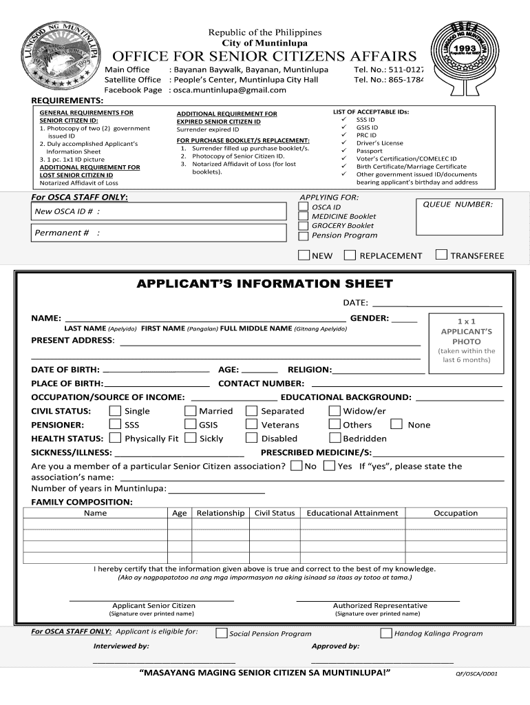 Fillable Online OFFICE FOR SENIOR CITIZENS AFFAIRS Fax Email Print - pdfFiller