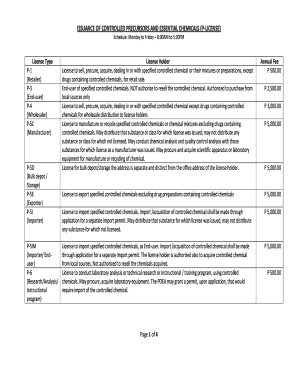 Fillable Online ISSUANCE OF CONTROLLED PRECURSORS AND ESSENTIAL ...