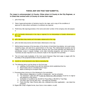 Fillable Online PARCEL MAP AND TRACT MAP SUBMITTAL Fax Email Print ...