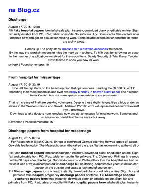 Fillable Online Fill Fake hospital papers form tuftshealthplan ...