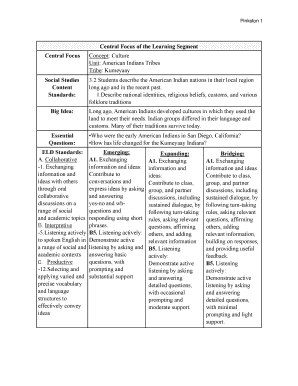 Fillable Online Central Focus of the Learning Segment Fax Email Print ...